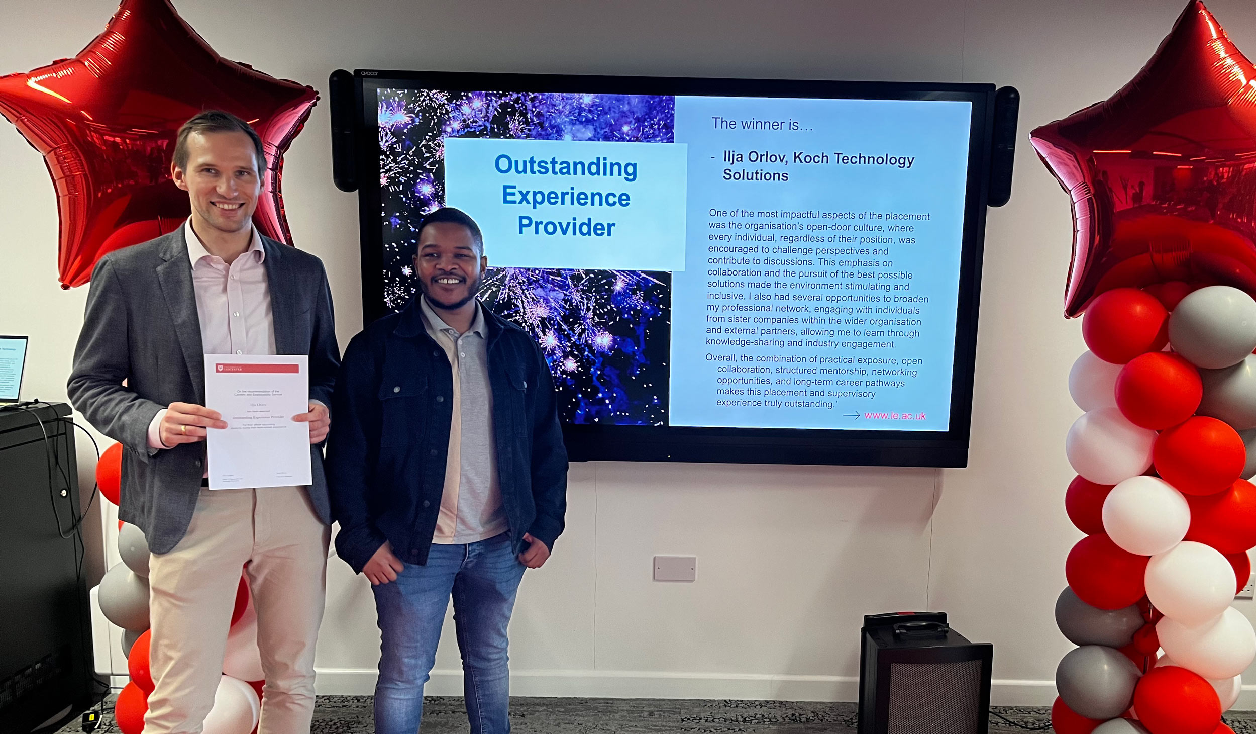 Outstanding Experience Provider Award - Koch Technology Solutions